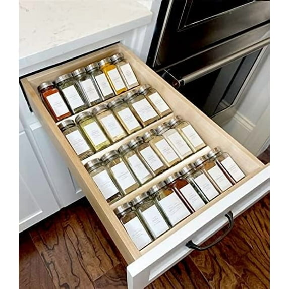 Clear Acrylic Spice Drawer Organizer, 4 Tier Seasoning Jars Drawers ...