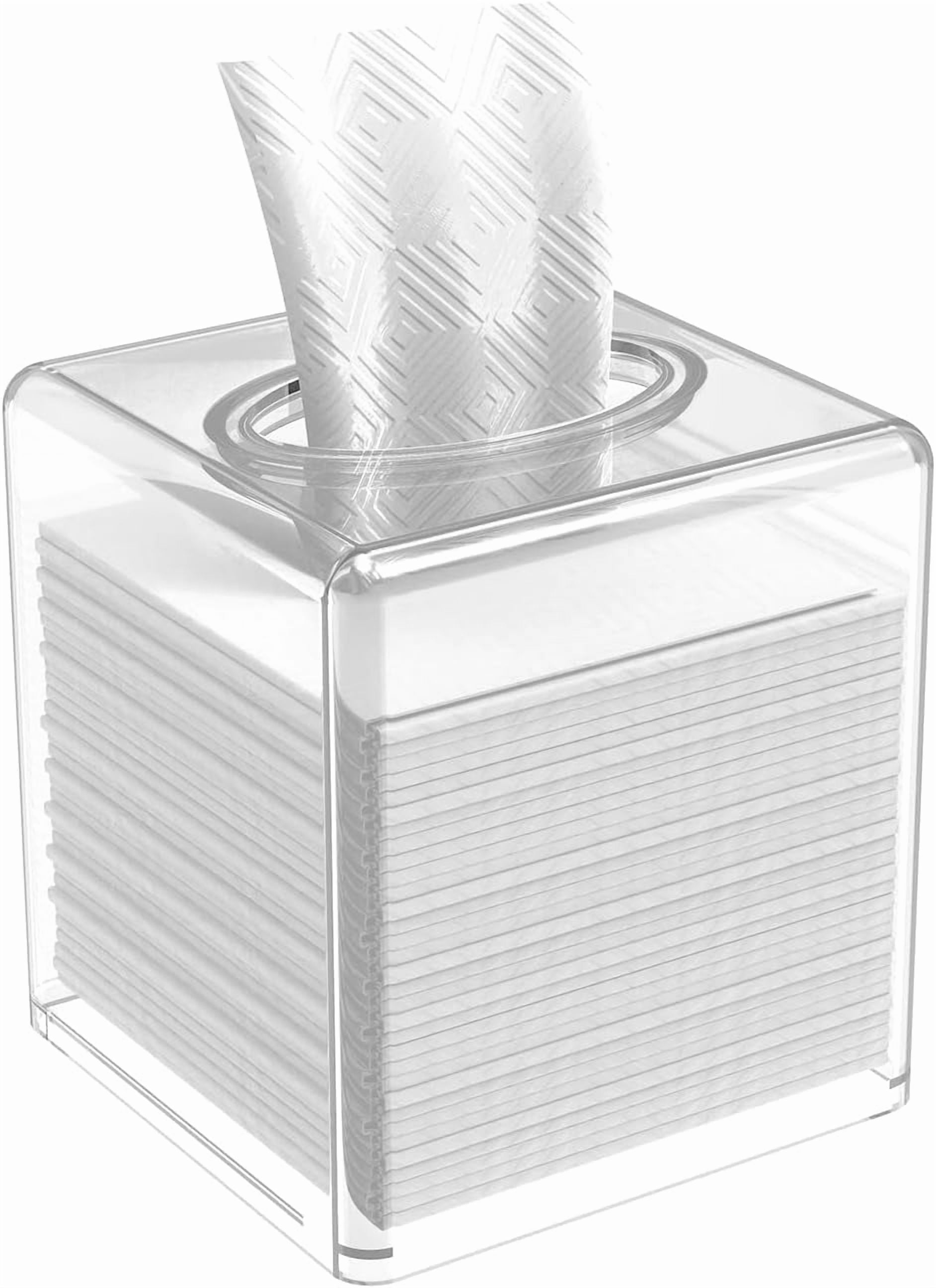 Clear Acrylic Square Facial Tissue Box Holder with Cover Modern Tissue ...