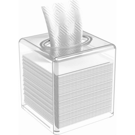 Clear Acrylic Square Facial Tissue Box Holder with Cover Modern Tissue ...