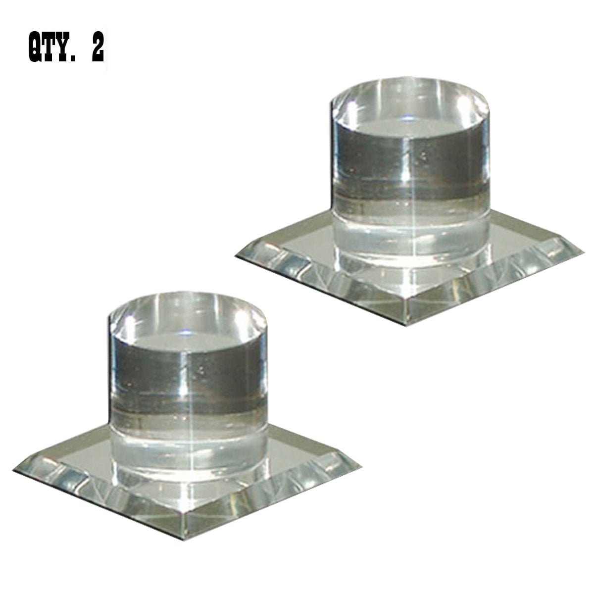 Clear Acrylic Stick-On Mirror Knobs - Pack of 2 - Walmart.com