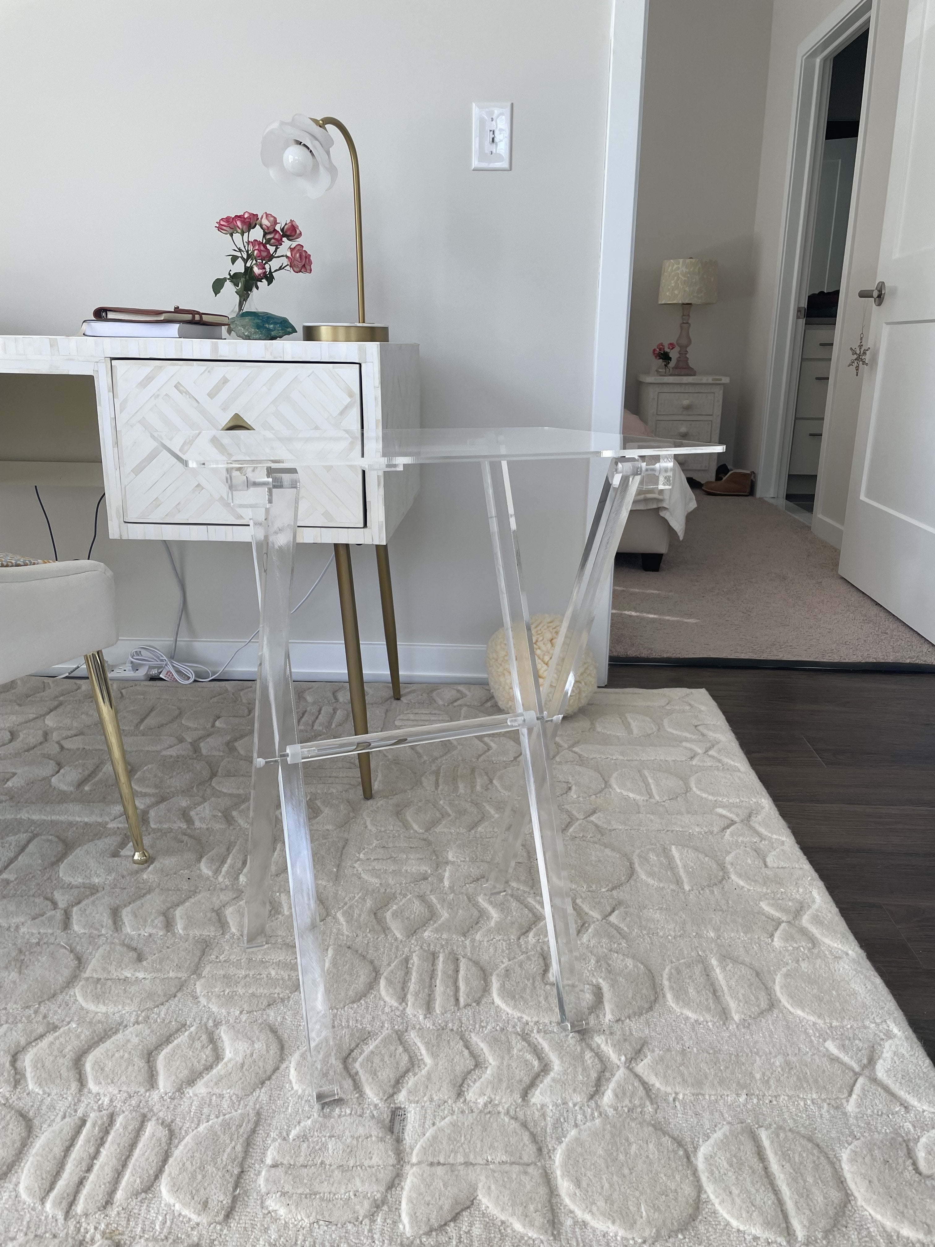 Clear Acrylic TV Tray Table, 20W x 16D x 26H inches, 1/4 inch Thick Top ...