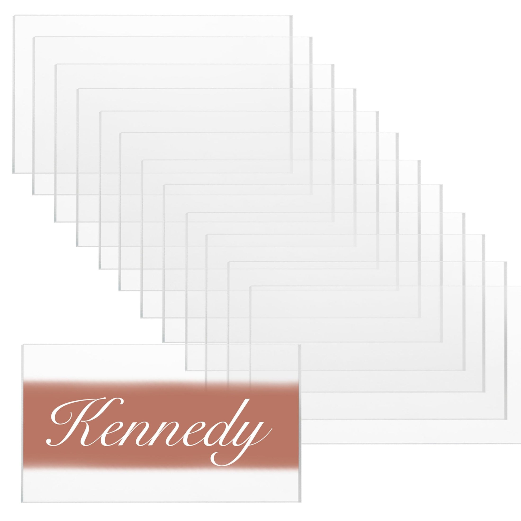 Clear Acrylic Table Cards - 50 Pack of 2 x 3.5 Inch Rectangular Blanks ...