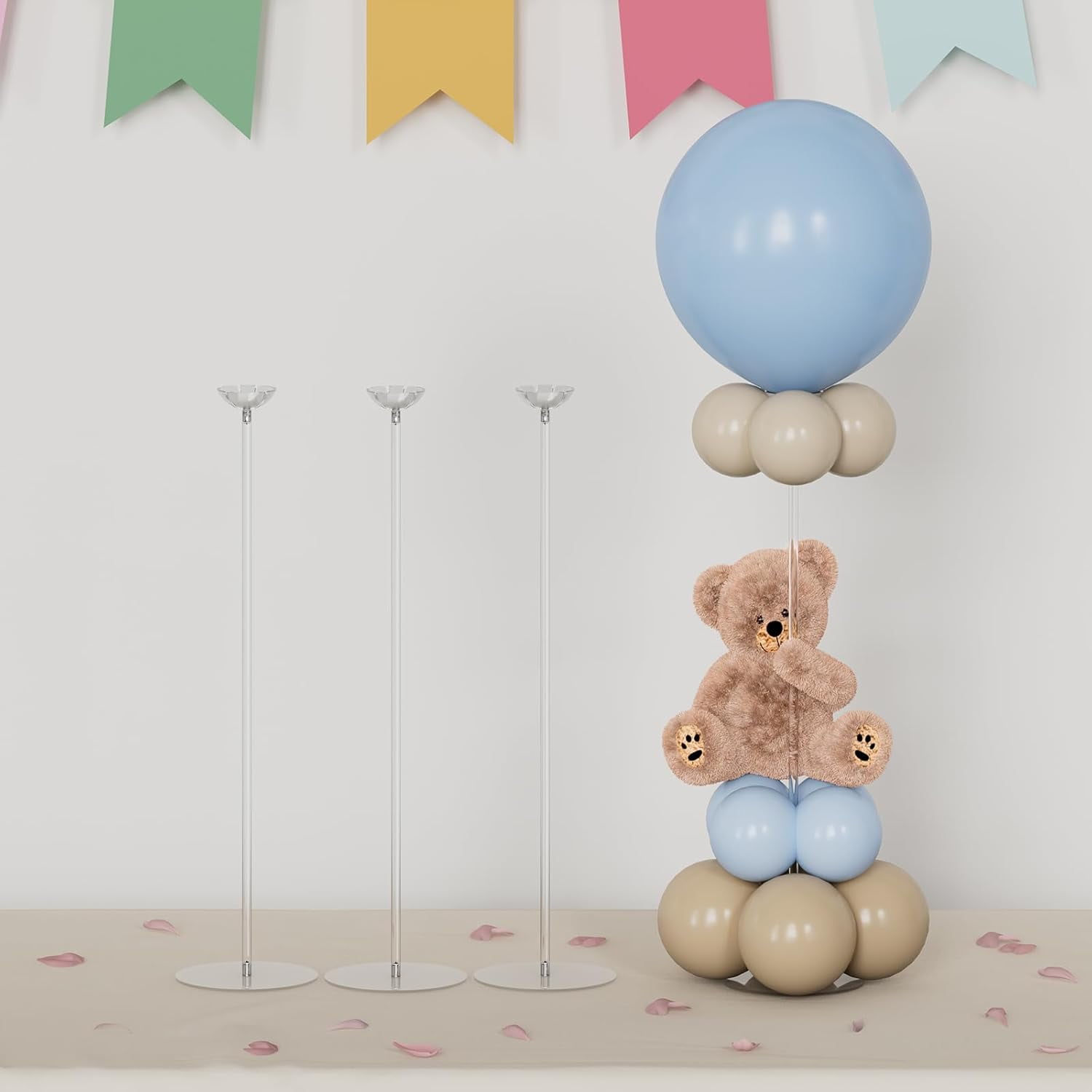 Clear Acrylic Tabletop Balloon Stand Kit, 15.75 Inch 4 pack Balloon ...