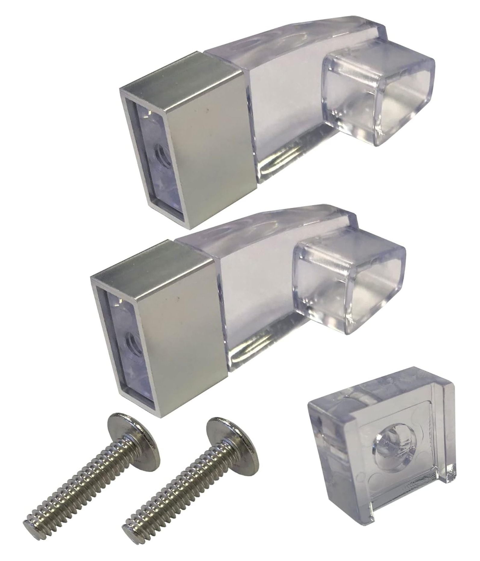 Clear Acrylic Towel Bar Brackets with Bright Chrome Sleeve and Clear ...