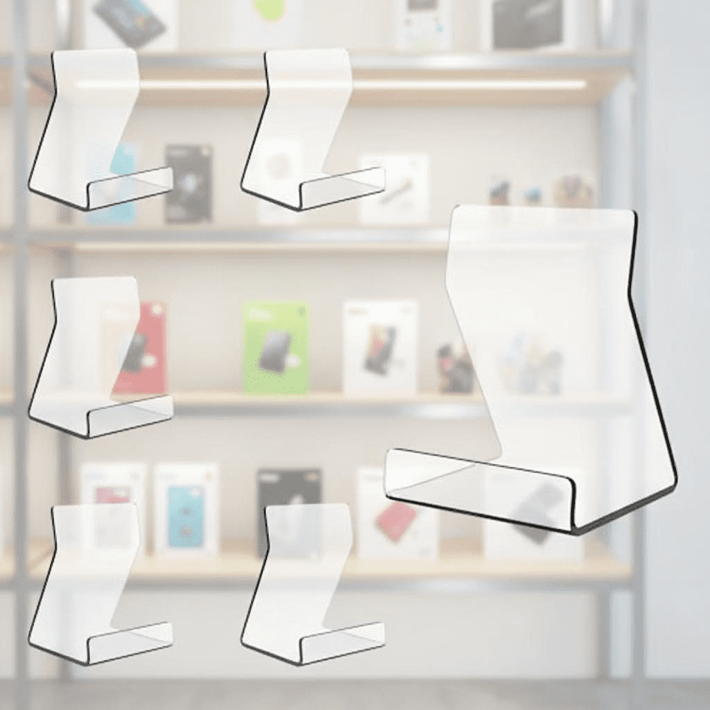 Clear Acrylic Upright Display Stand, 6-Piece 4-Inch Easel Base Holder ...