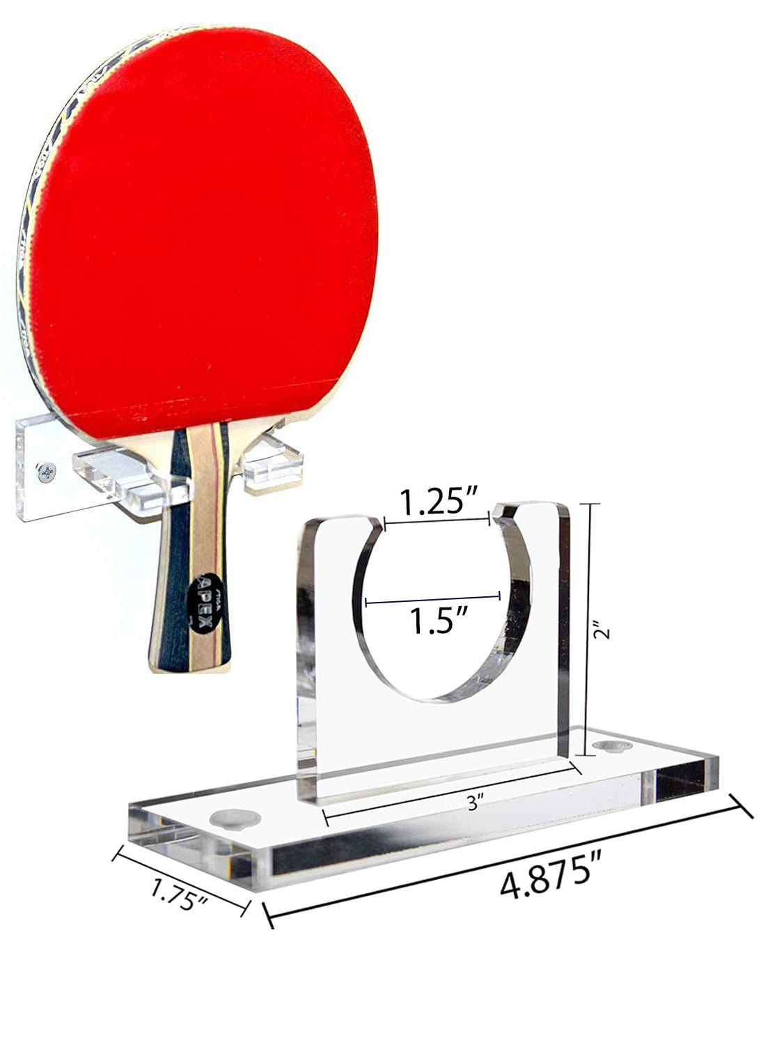 Better Display Cases, Clear Acrylic Vertical Ping Pong Paddle Wall ...