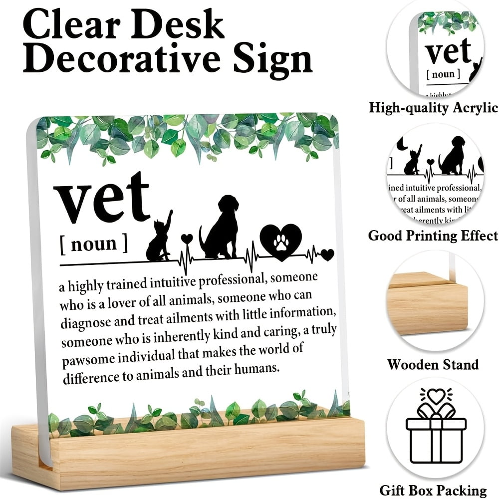 Clear Acrylic Veterinary Definition Desk Sign - Appreciation Gift For ...