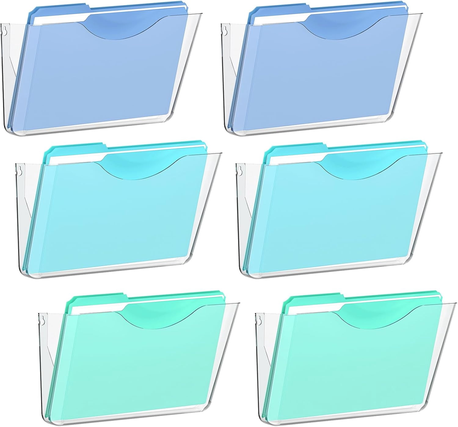 Clear Acrylic Wall File Organizer, One-Piece Mount Holder for Mail ...