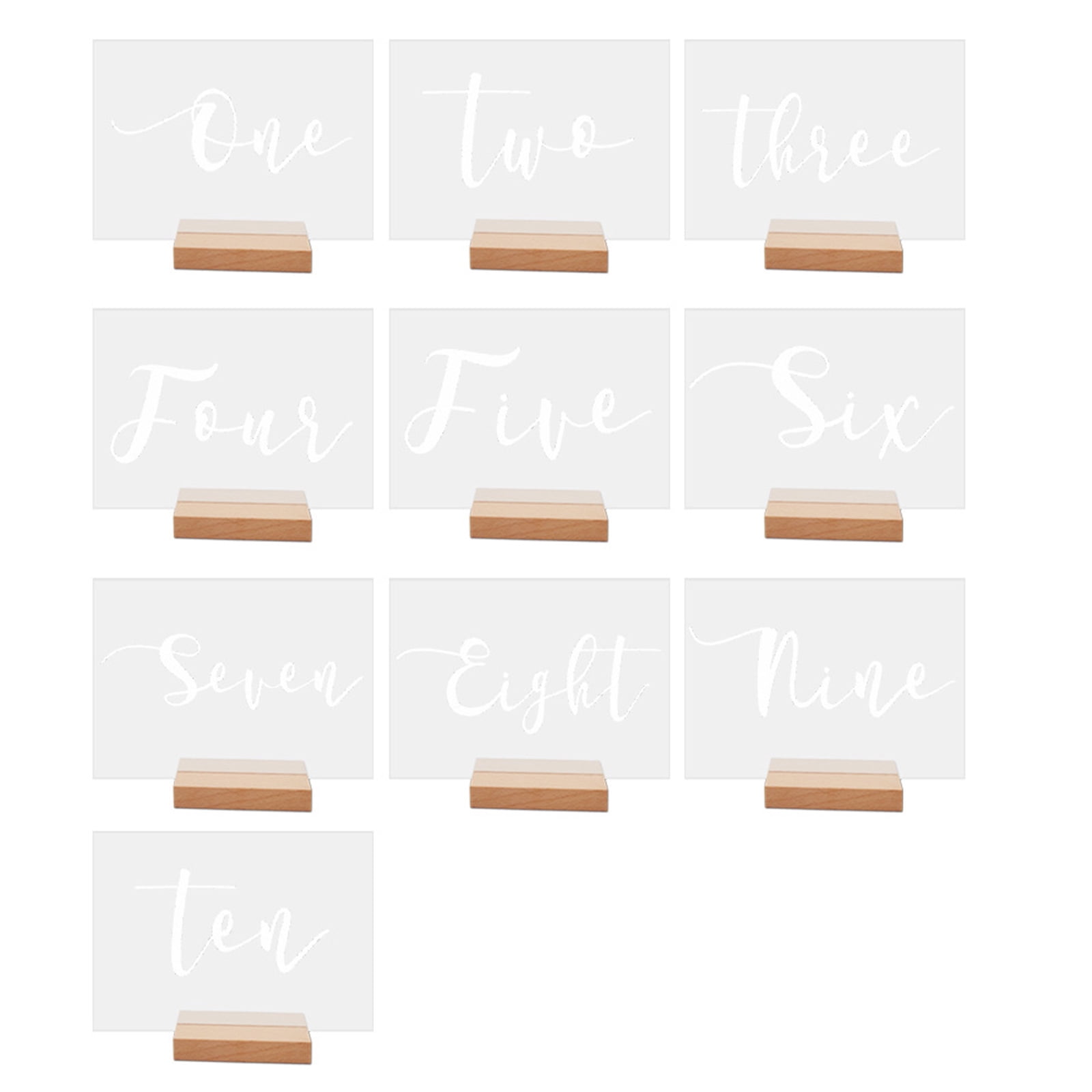 Clear Acrylic Wedding Table Number Sign with Wood Holder Set Supplies ...