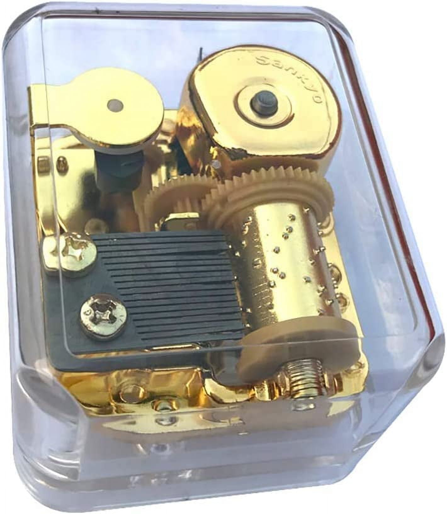 Clear Acrylic Wind Up Music Box With Clockwork Sankyo Musical Mechanism ...