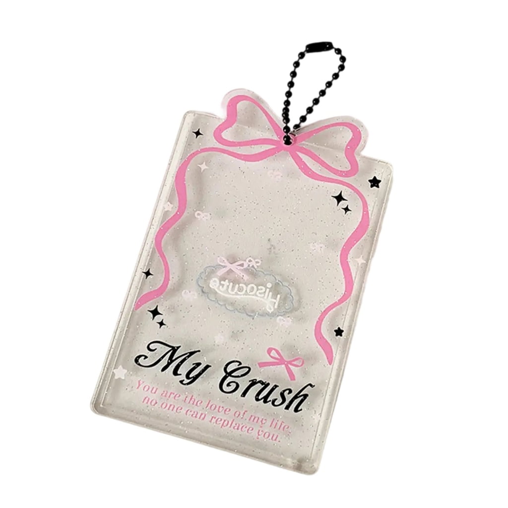 Clear Acrylics Photo Card Holder with Beads Chain 3Inch Photo Card ...