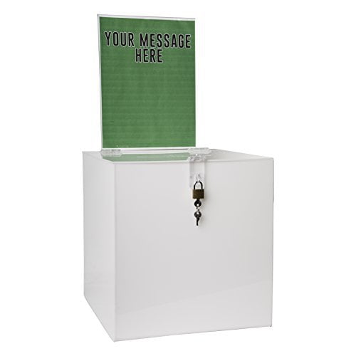 Clear-Ad - Acrylic Donation, Ballot, Raffle or Suggestion Box with Lock ...