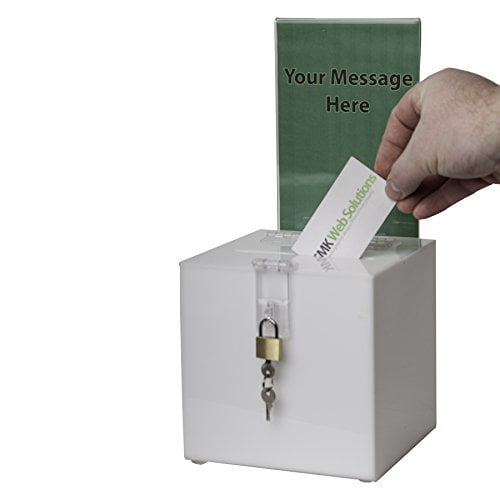 Clear-Ad - Acrylic Donation, Ballot, Raffle or Suggestion Box with Lock ...