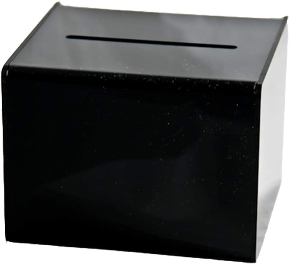 Clear-Ad - Black Acrylic Ballot & Donation Box 5x4x5 - Plastic ...