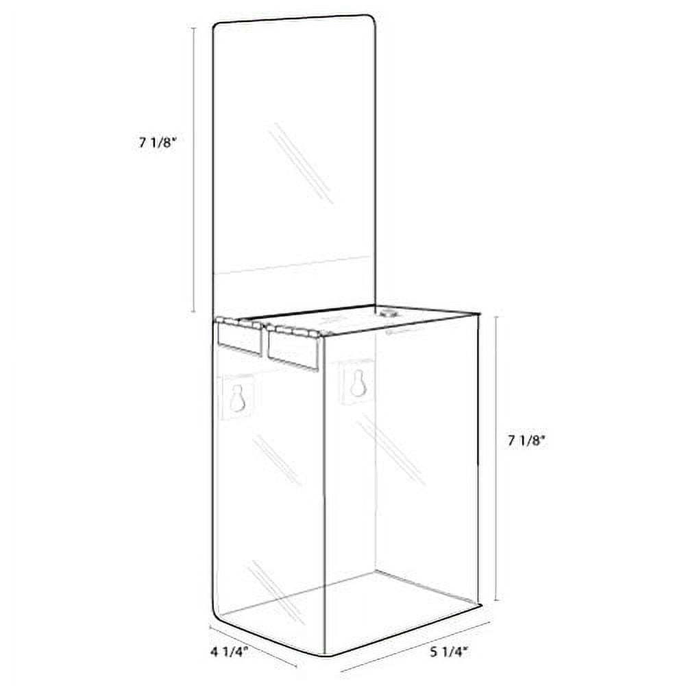 Clear-Ad - Clear Acrylic Ballot & Donation Box 5x7x4 with Lock and Sign ...