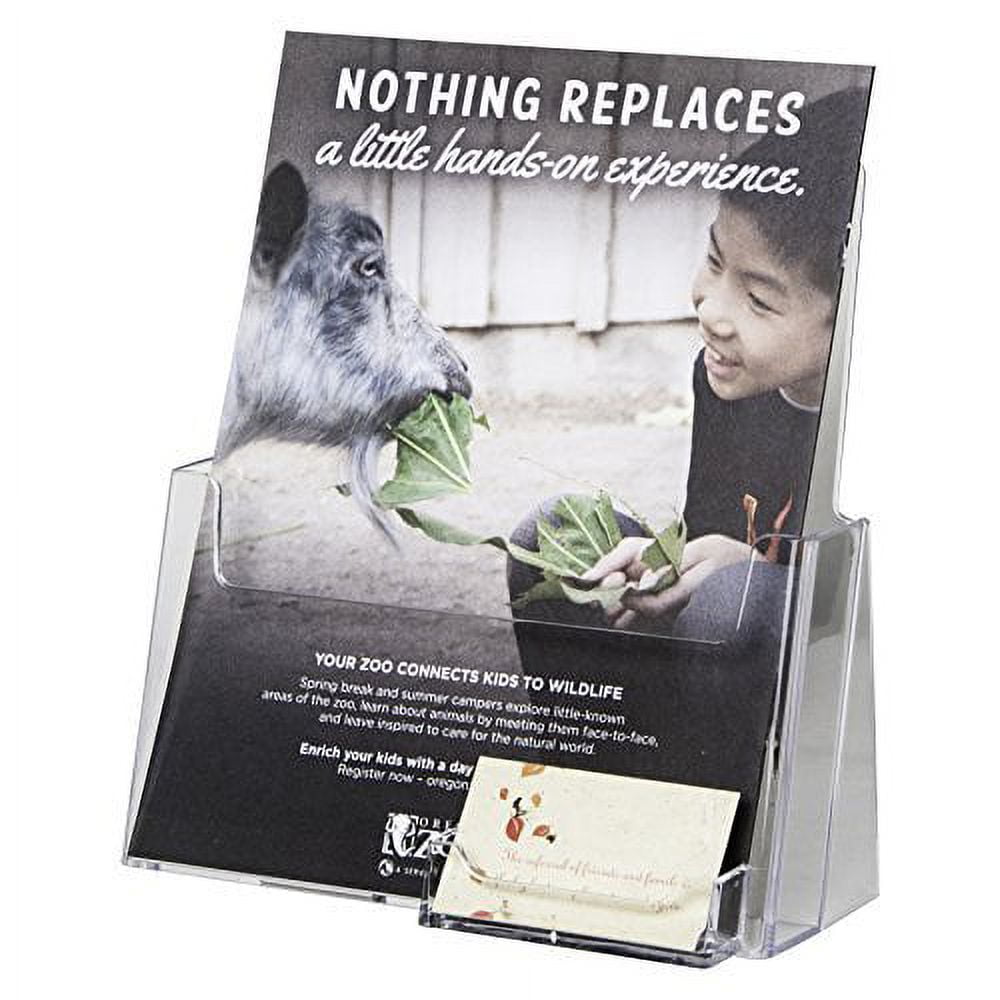 Clear-Ad - Plastic Flyer Holder 8.5 x 11 with Business Card Pocket ...