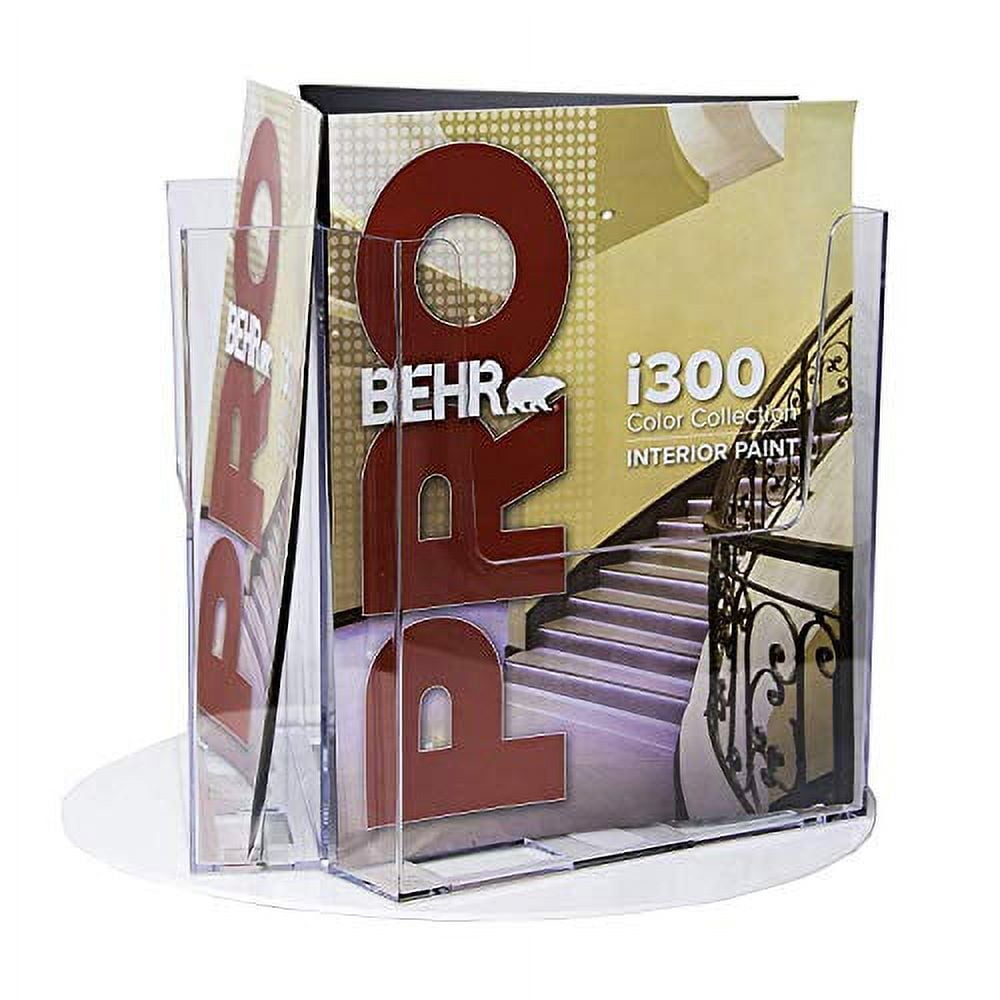 Clear-Ad - RLT-49 - 3 Acrylic Rotating Trifold Brochure Holders for 4 ...