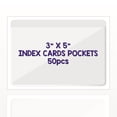 Clear Adhesive 3" X 5" Index Card Pockets With Top Open Loading 50 Pack ...
