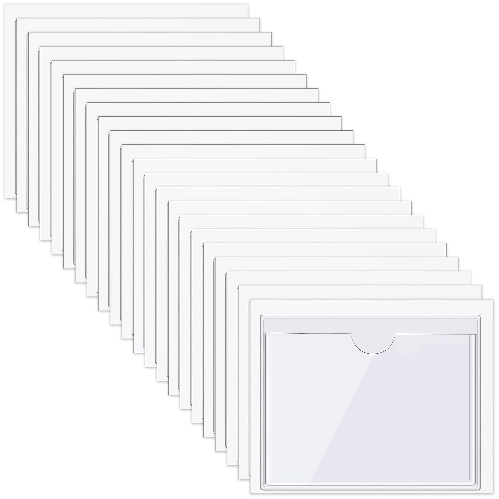 Clear Adhesive Pockets, 50 Pack Self Adhesive Index Card Holders, 3.1 x ...