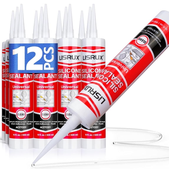 Clear Advanced Silicone Caulk & Sealant, 10Oz Cartrid , 100% Waterproof ...