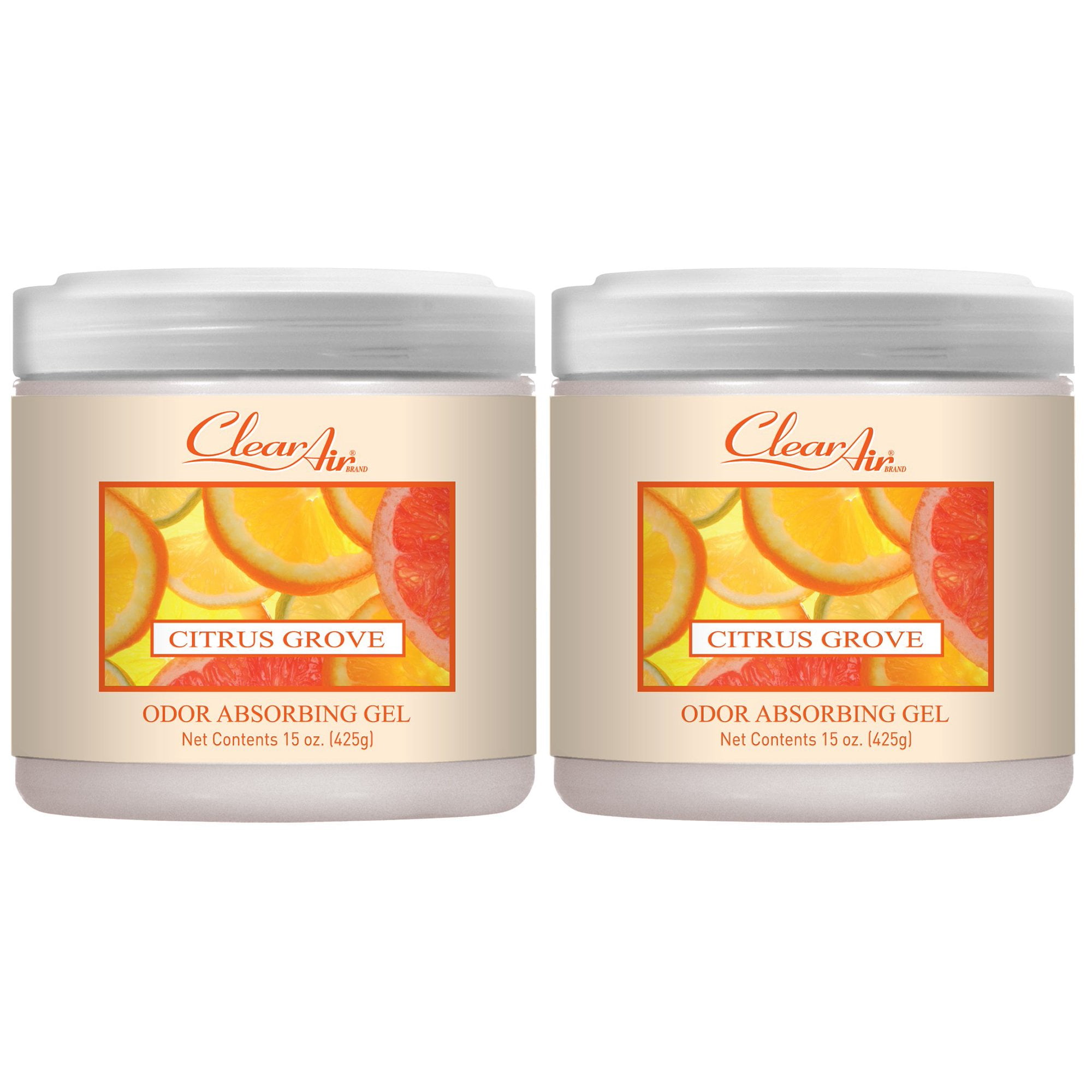 Clear Air, Odor Absorber Gel, 15 oz 2-Pack, Citrus Grove Scent ...