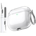 Clear Airpods 4 Case Cover with Cleaning Kit [Anti-Yellowing] Soft TPU ...