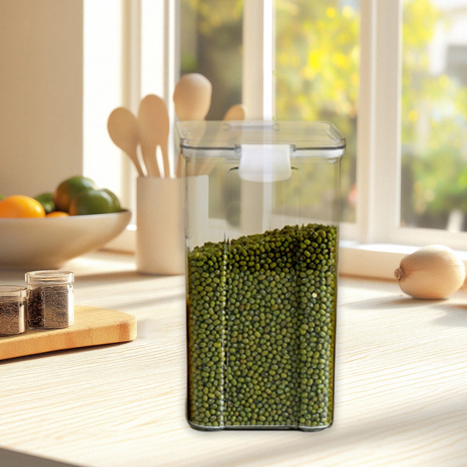 Clear Airtight Food Storage Container Set 5-Piece Plastic Pantry ...