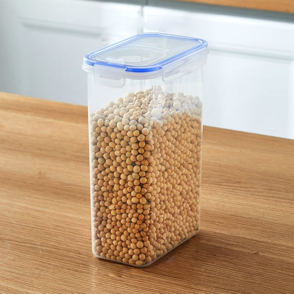 Clear Airtight Food Storage Container - Stackable Plastic Kitchen Jar ...