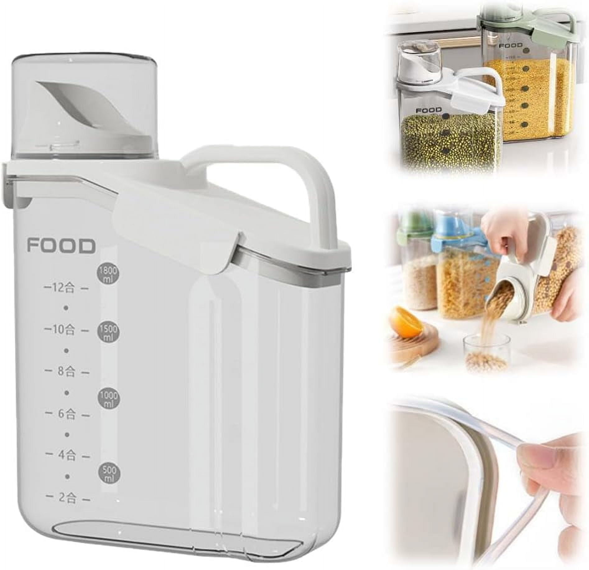 Clear Airtight Food Storage Containers, 68Oz Airtight Large Dry Food ...