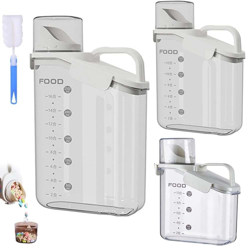 Clear Airtight Food Storage Containers, Cereal Containers Storage with ...