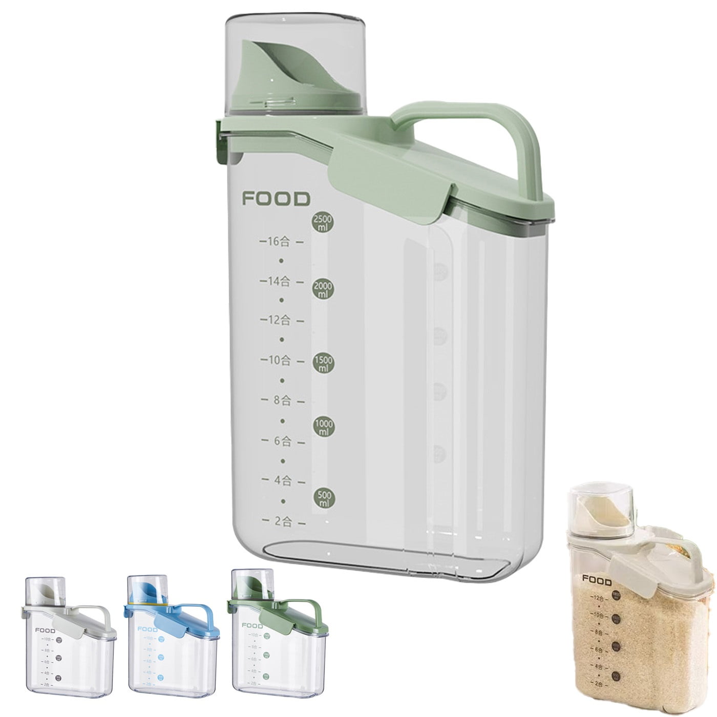 Clear Airtight Food Storage Containers, Large Plastic Cereal Containers ...