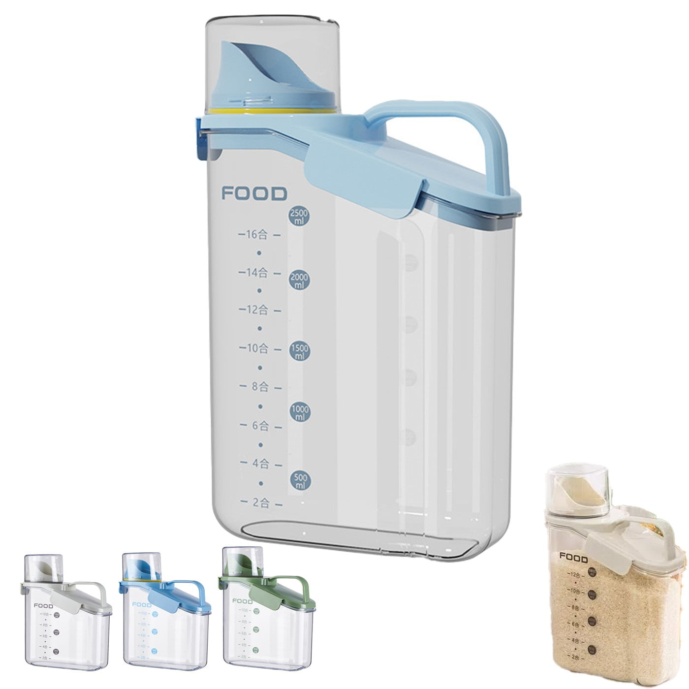 Clear Airtight Food Storage Containers, Large Plastic Cereal Containers ...