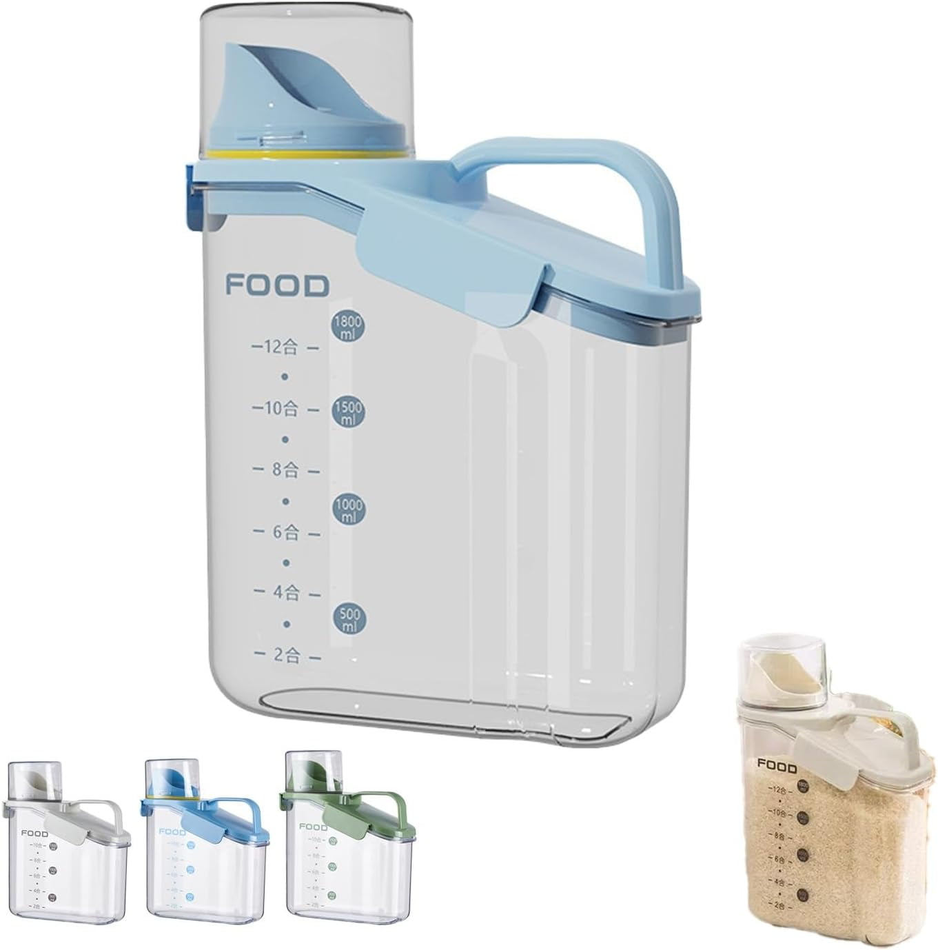 Clear Airtight Food Storage Containers Set with Lids and Pour Spout ...