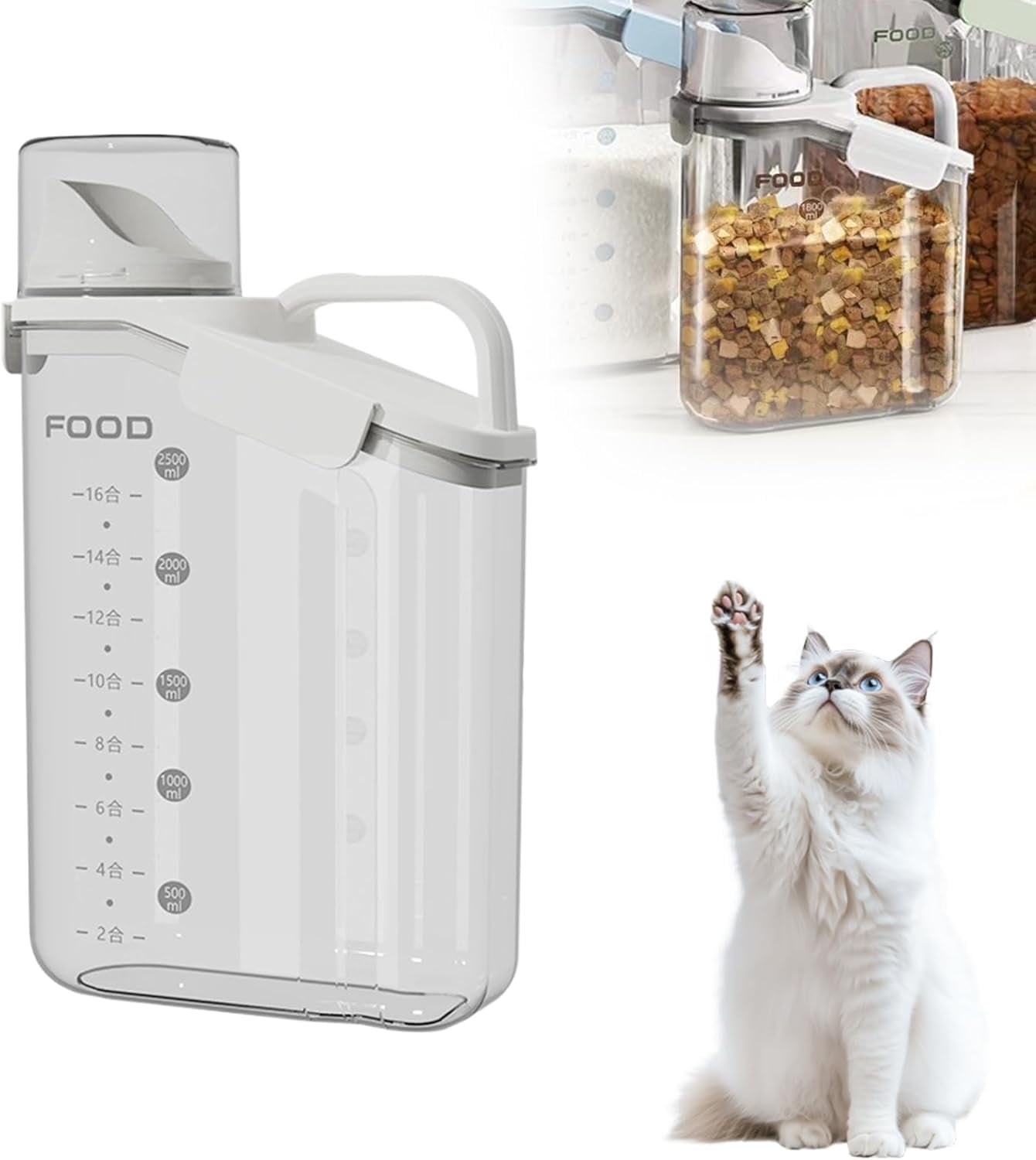 Clear Airtight Food Storage Containers, Transparent Cereal Dry Food ...