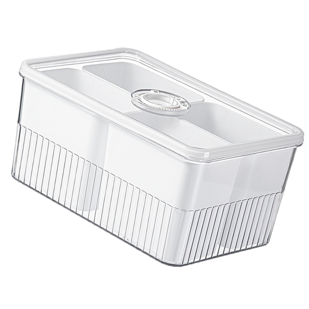 Clear Airtight Organiser Transparent Divided Storage Box Food Storage ...