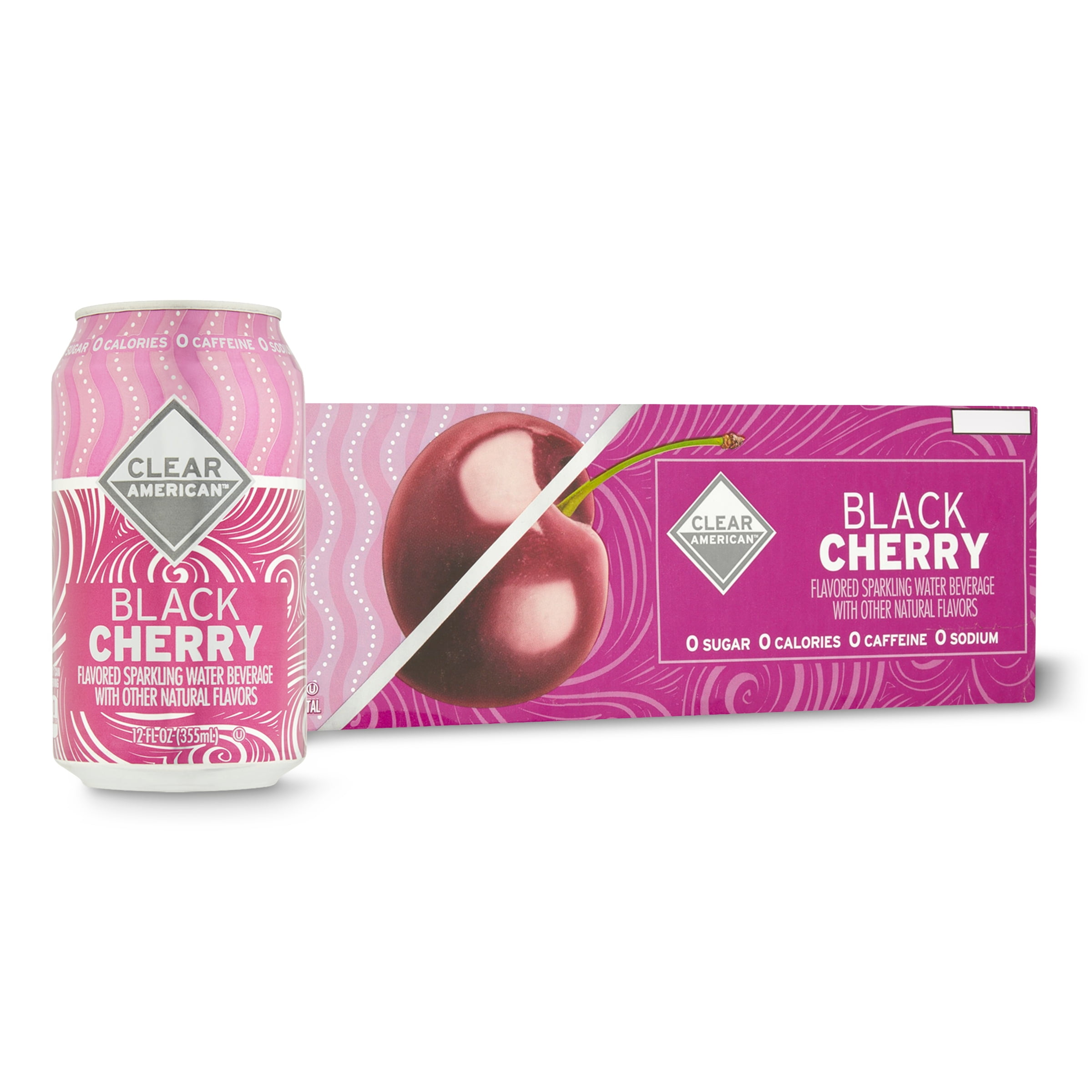 Clear American Black Cherry Sparkling Water, 12 fl oz, 12 Count ...