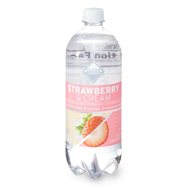Clear American Sparkling Water, Strawberries & Cream, 33.8 fl oz - Walmart.com