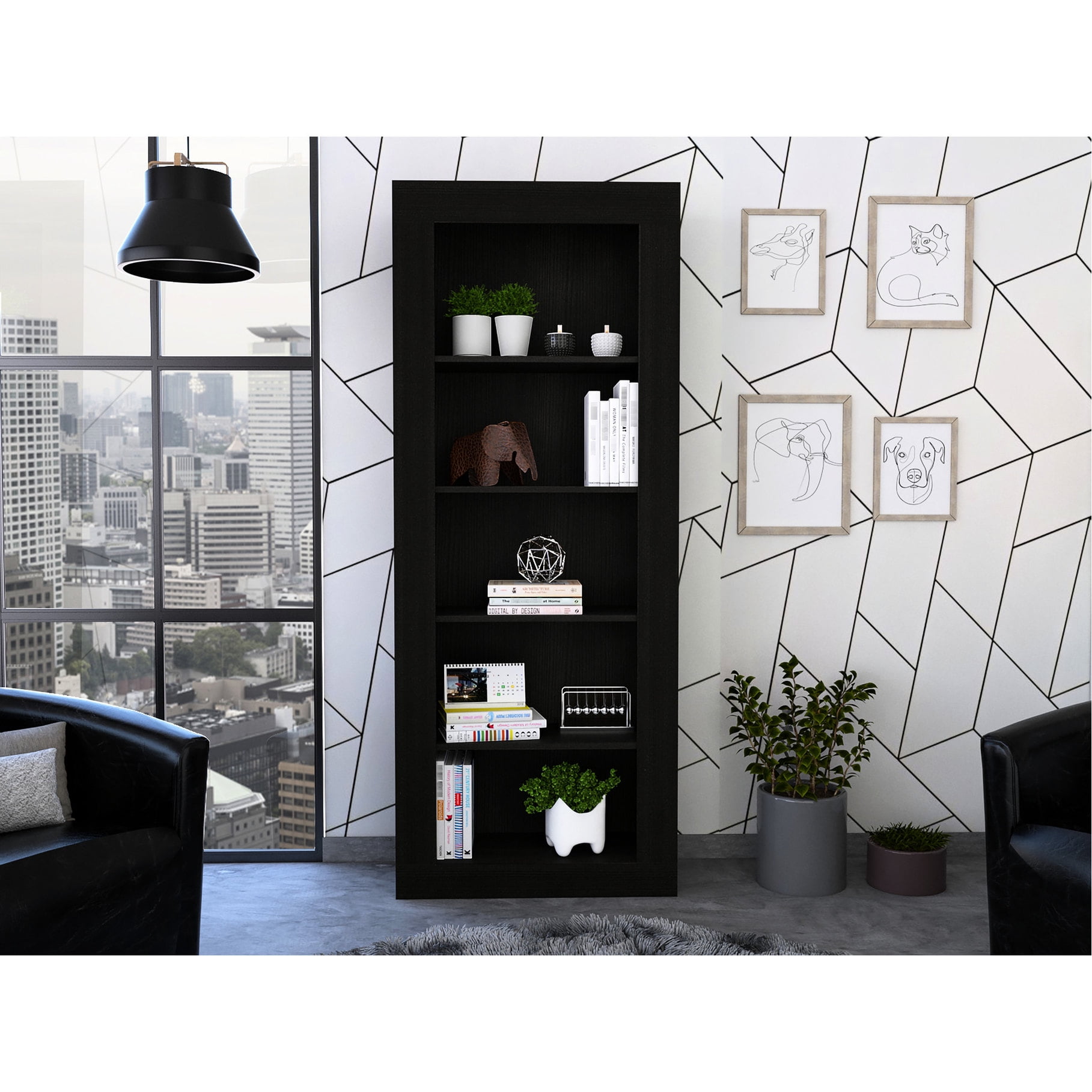 Clear - Assembly + Modern Bookcase”-“Quick Setup + Enjoy Storage in ...