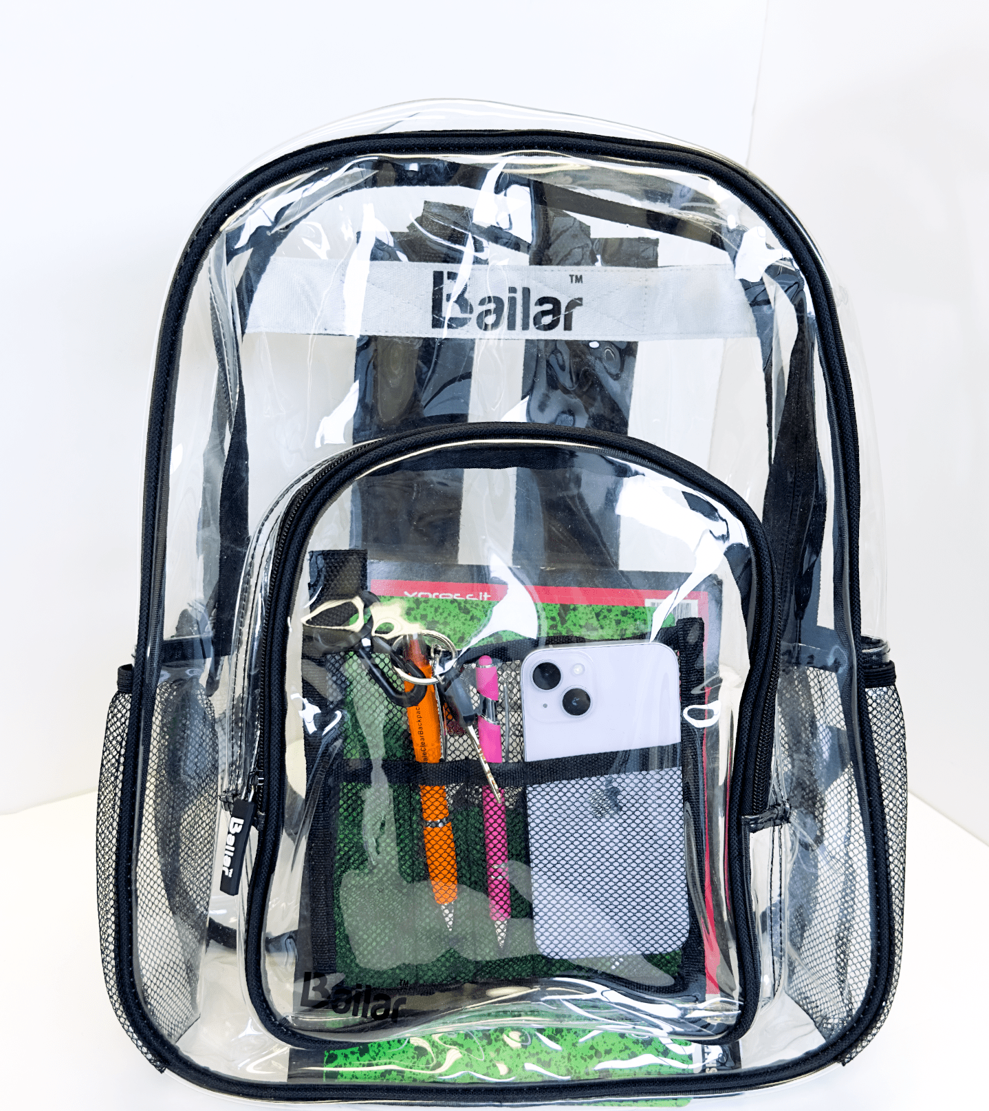Clear Backpack Black with Pencil Pouch - Walmart.com
