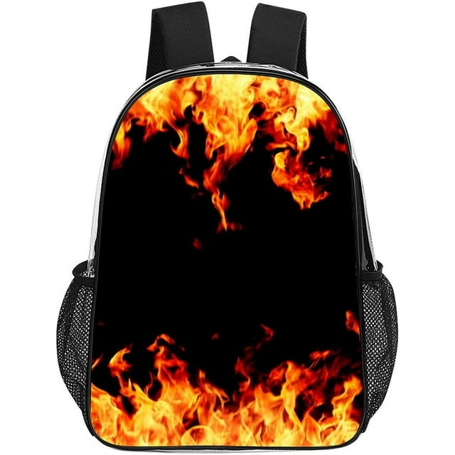Clear Backpack Clear Mini Backpack For Women Flame Fire Heavy Duty For ...