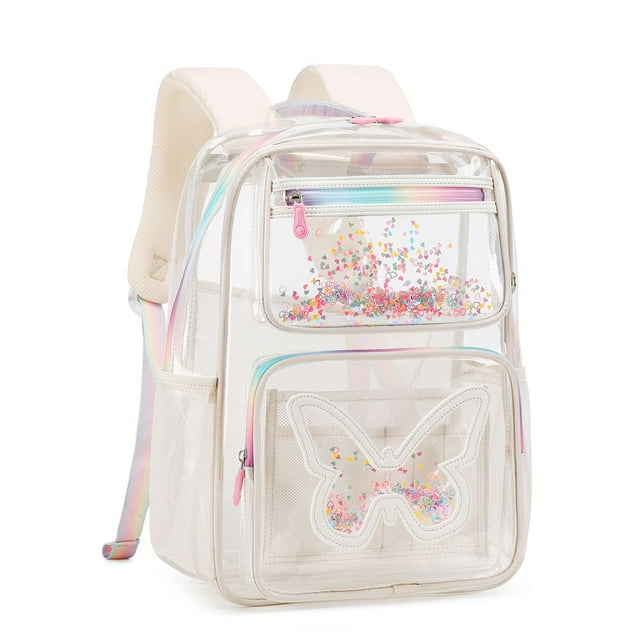 Clear Backpack for Girls Kids Elementary Bookbags Transparent Stadium ...