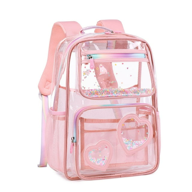 Clear Backpack for Girls Kids Elementary Bookbags Transparent Stadium ...