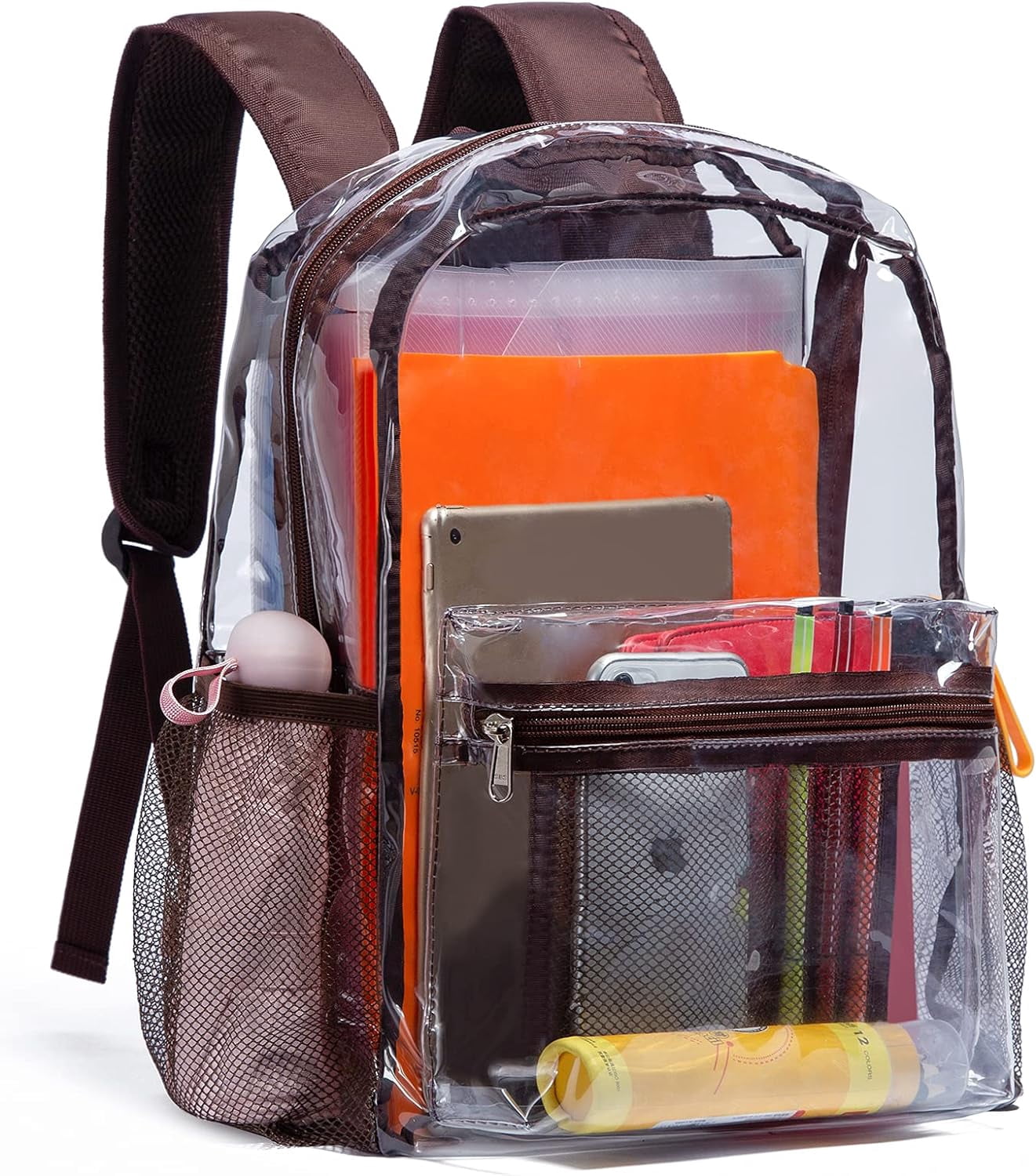 Clear Backpack Heavy Duty PVC Transparent Backpack with Reinforced ...