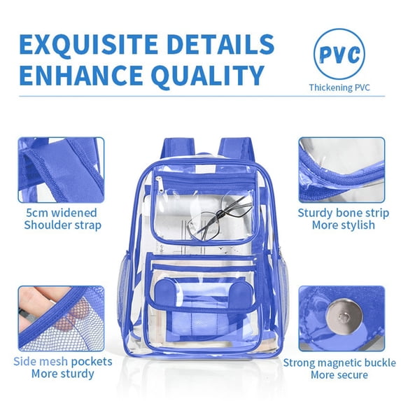 Clear Backpack - Heavy Duty PVC Transparent See Through Backpack for ...