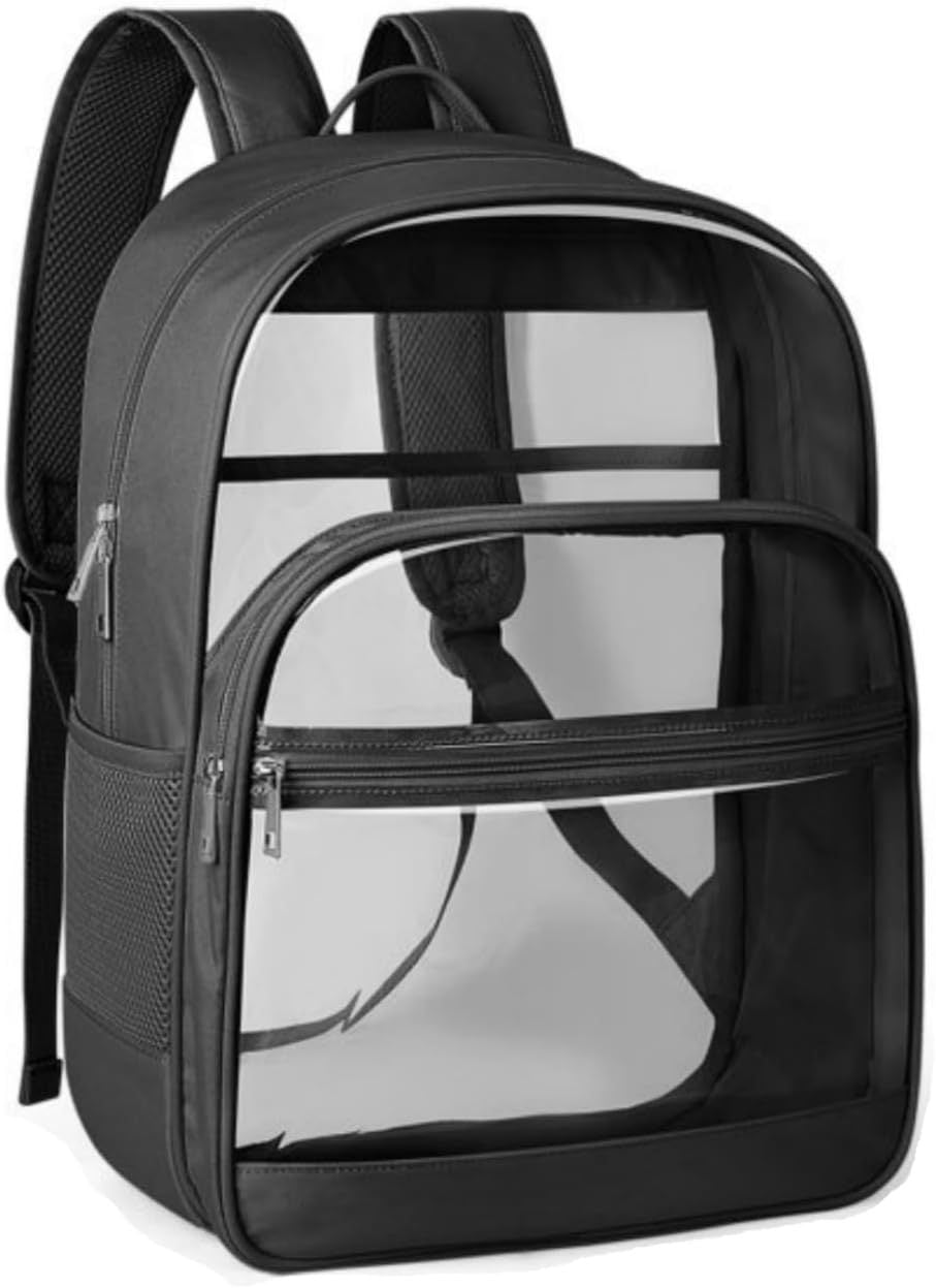 Clear Backpack, Heavy Duty Transparent Bookbag for School, Fabric & PVC ...