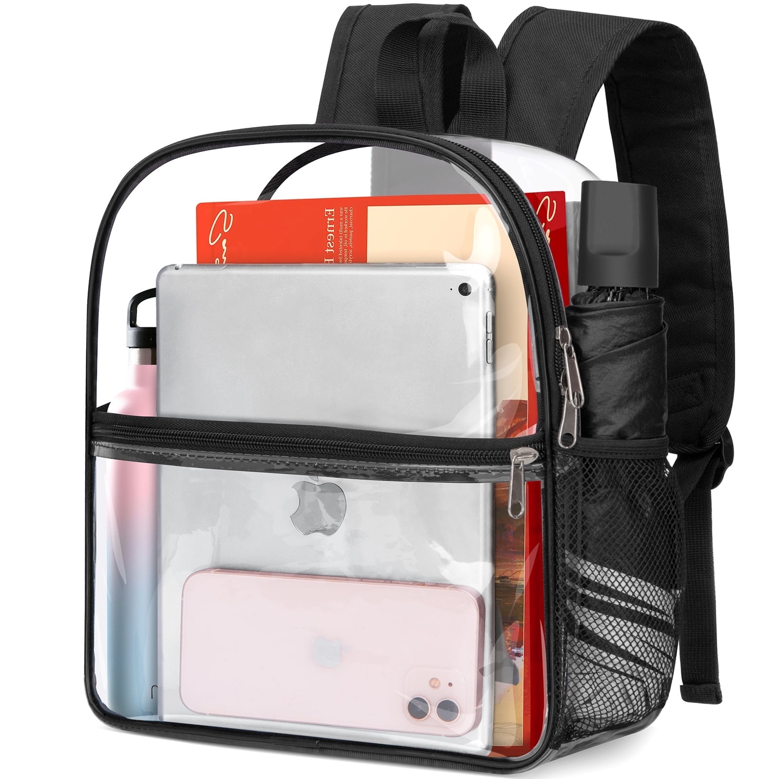 Clear Backpack Stadium Approved 12x12x6 with Reinforced Shoulder Straps ...
