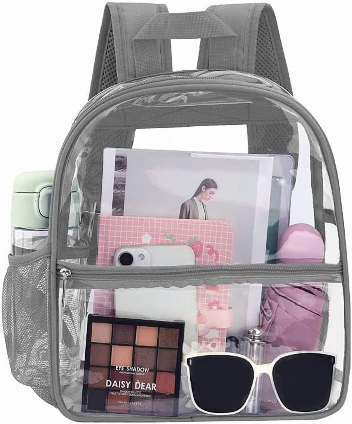 JUYGO Clear Backpack Stadium Approved - Clear Mini Backpack 12x12x6 for ...