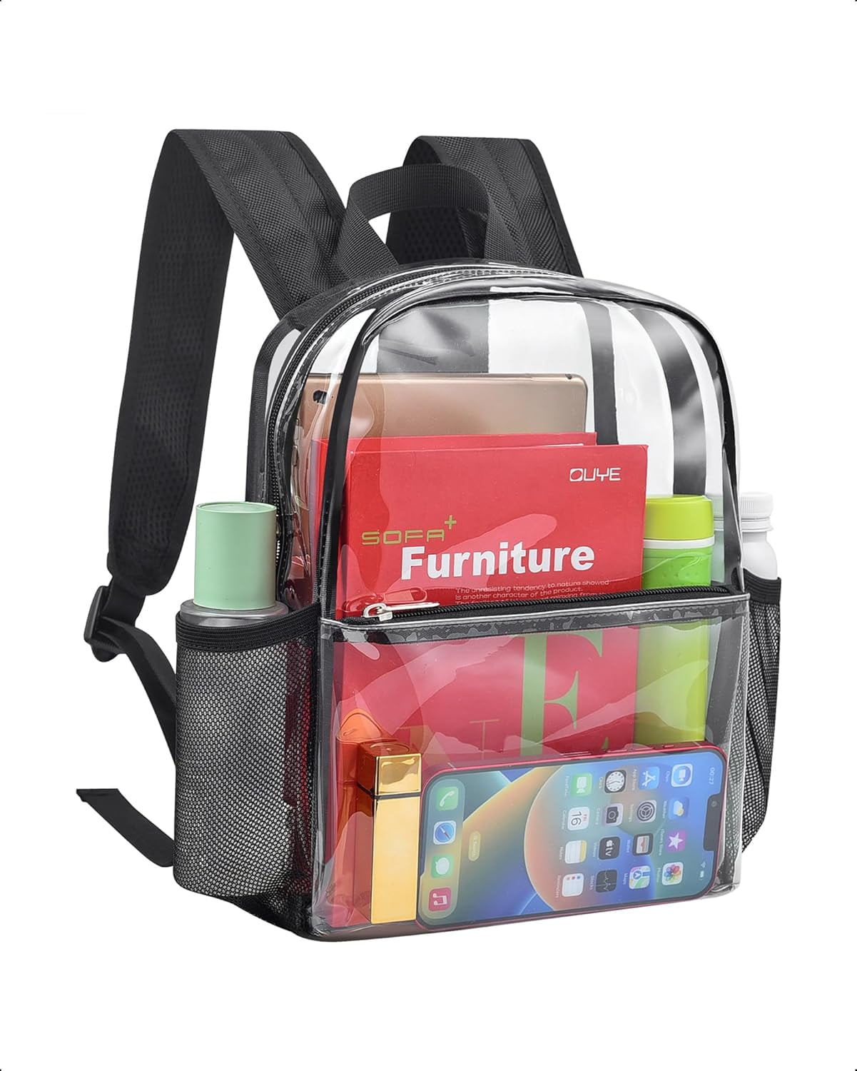 Clear Backpack Stadium Approved, Size 12x9x4 Small Clear Bag for ...
