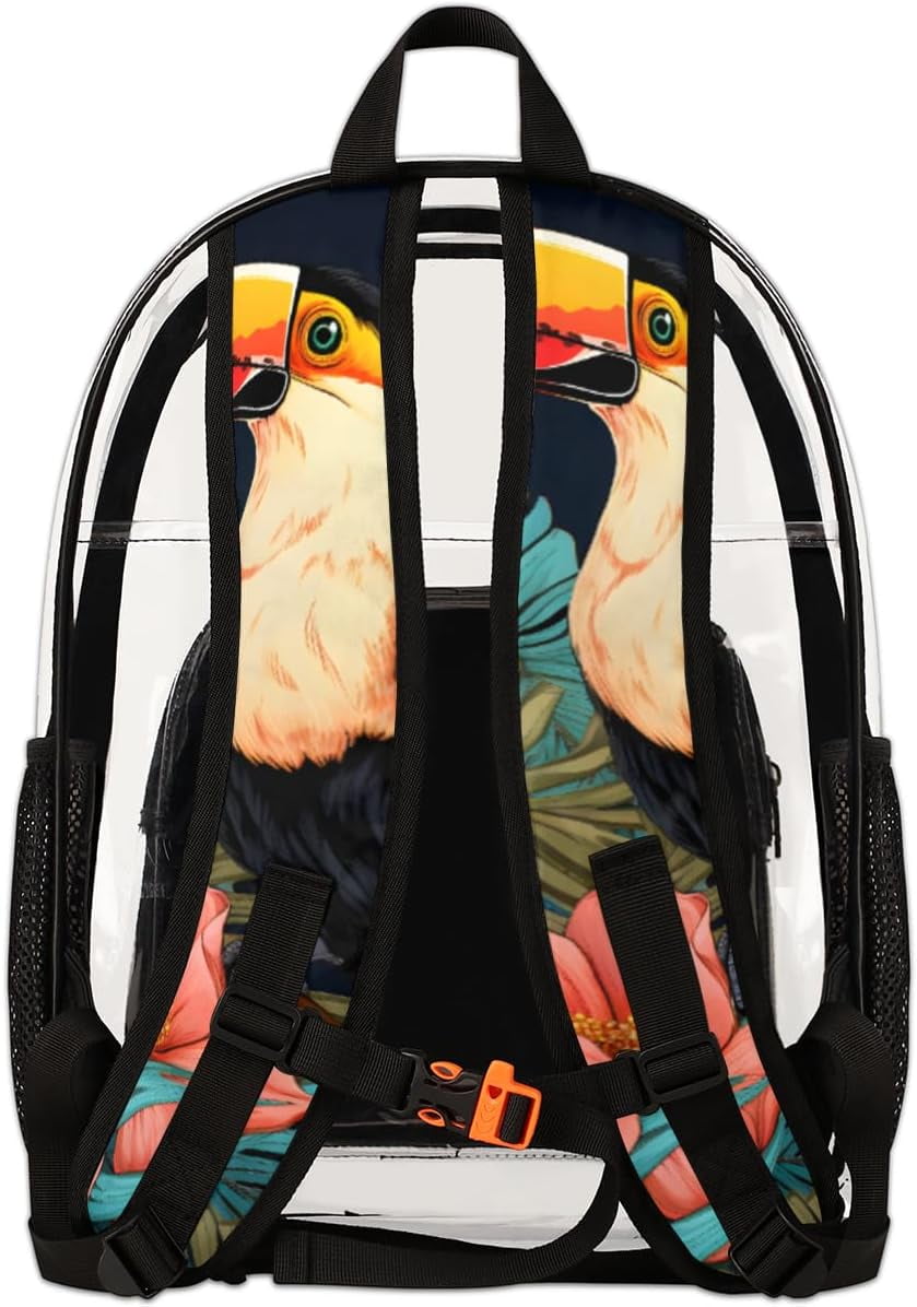 Clear Backpack Toucan Clear Bag Heavy Duty Pvc Backpack Durable Clear ...