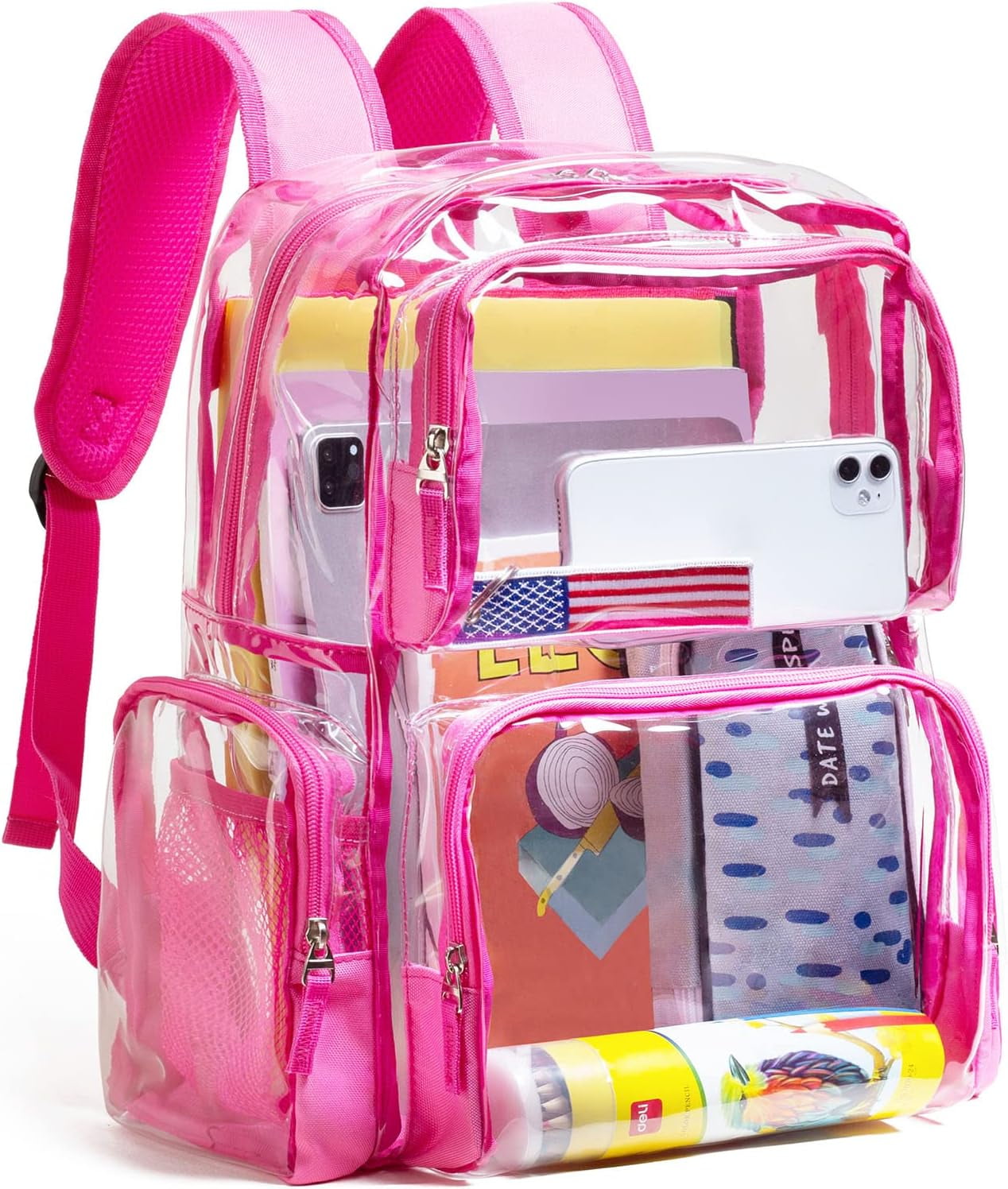 Clear Backpack - Transparent Backpack with Reinforced Bottom & Multi ...